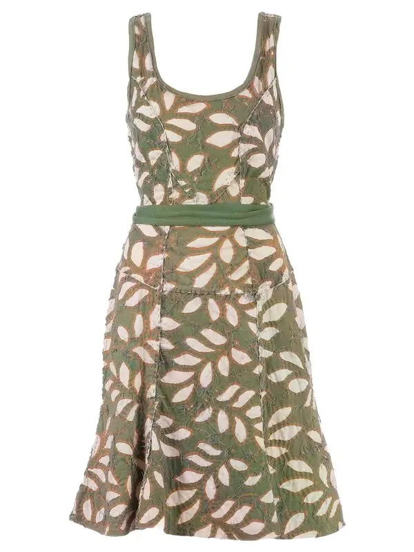 PROJET ALABAMA Ribbon Tie Waist Dress - Green