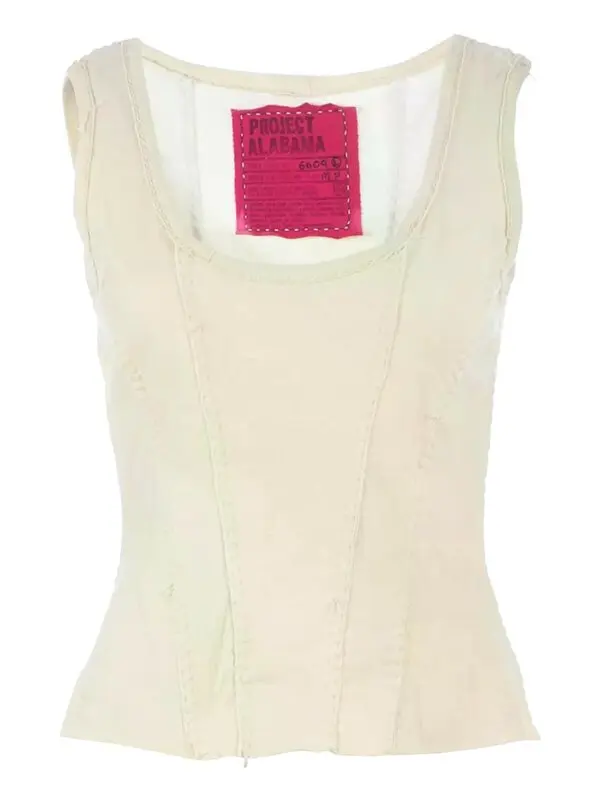 PROJET ALABAMA Scoop Neck Tank Top - White