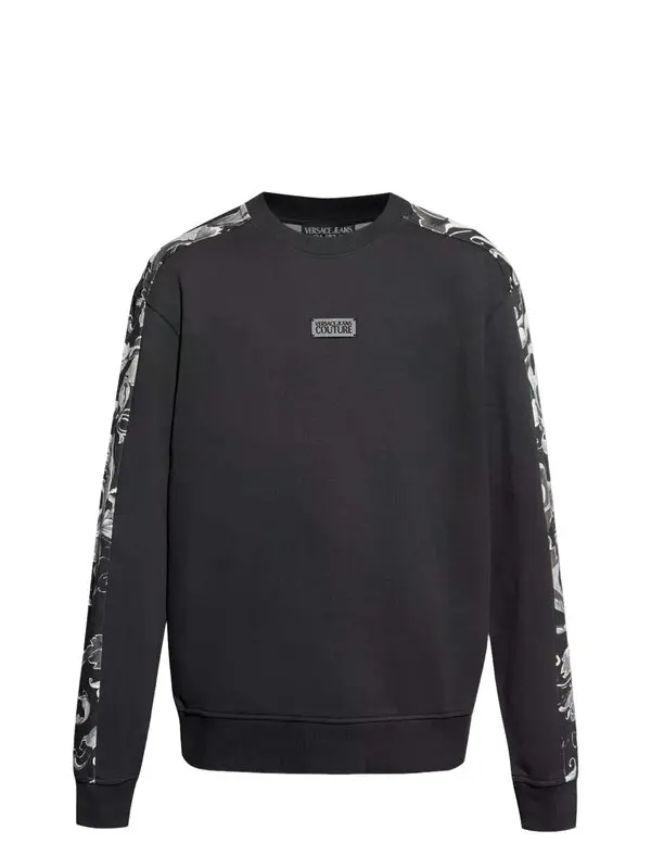 Versace Baroque-print Panelled Sweatshirt - Black