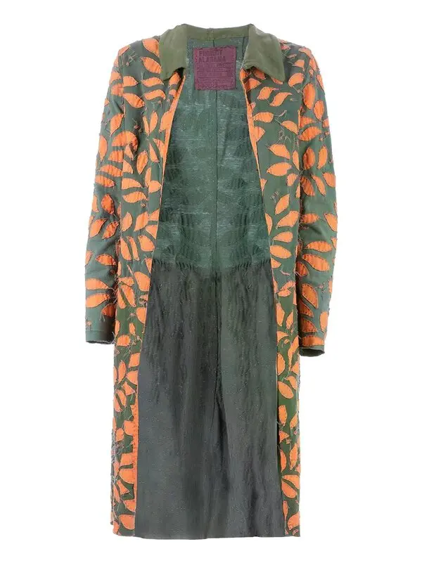 PROJET ALABAMA Leaf-patterned Recycled Cotton Coat - Green