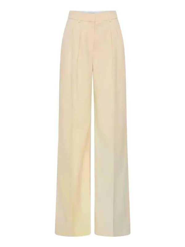 Rebecca Vallance Pleated Wide Leg Trousers - Yellow