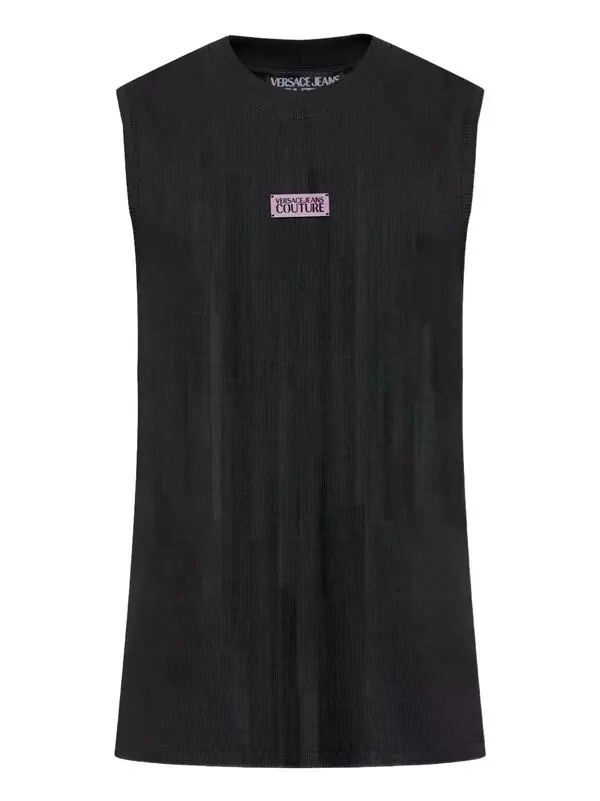 Versace Ribbed-knit Tank Top - Black