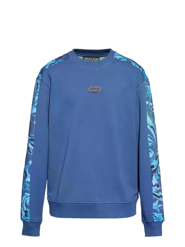 Versace Baroque-print Panelled Sweatshirt - Blue
