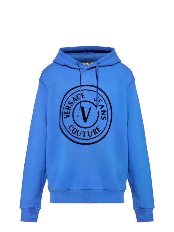 Versace Logo-print Hoodie - Blue