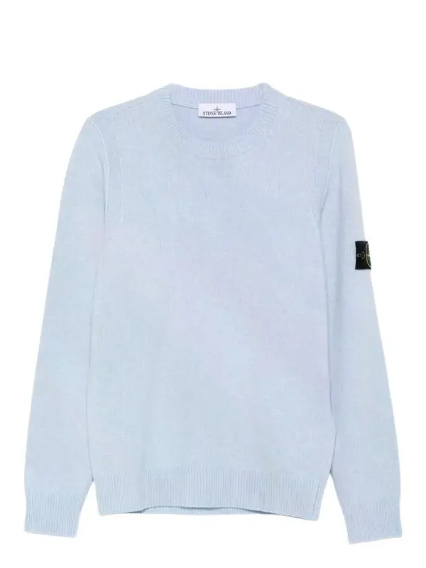 Stone Island Compass-motif Wool-blend Sweater - Blue