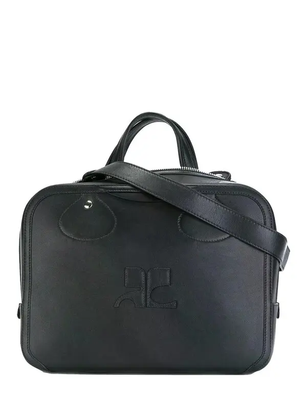 COURREGES Double Handles Medium Tote - Black