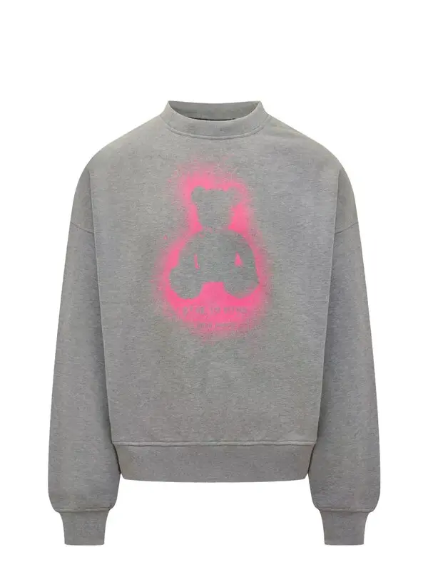 Palm Angels Spray Bear Sweatshirt - Grey