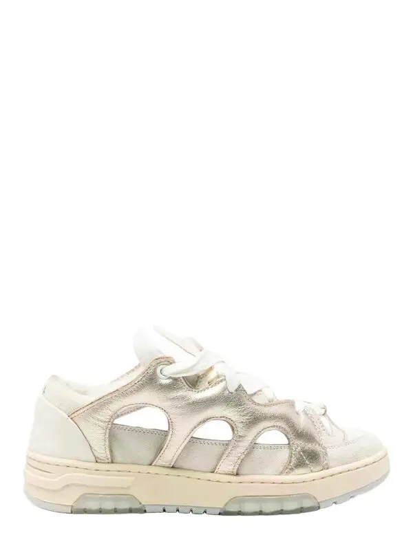SANTHA Cut-out Lace-up Sneakers - White