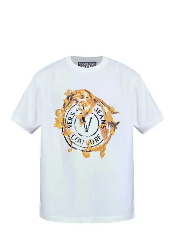 Versace Baroque-print Logo-print T-shirt - White