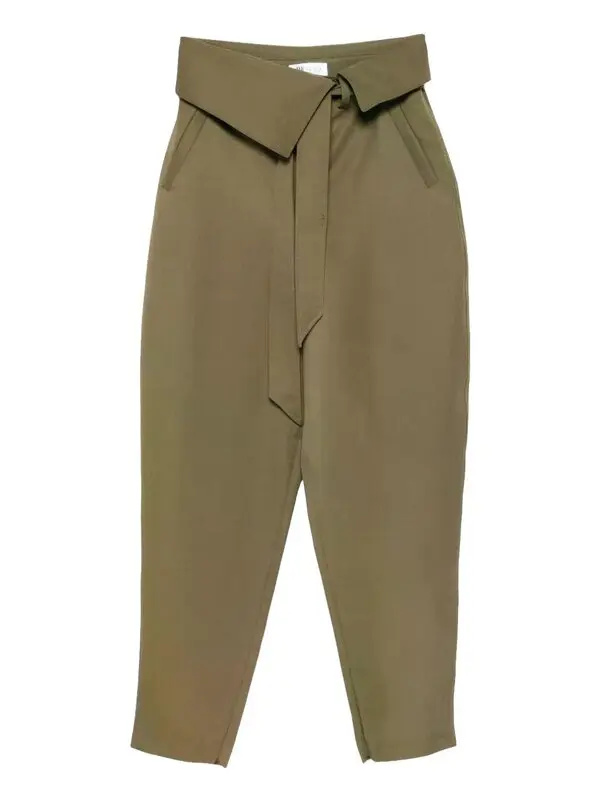 Attico High-waist Tapered Trousers - Green