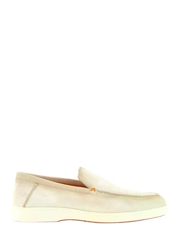 Santoni Suede Leather Loafers - Neutrals