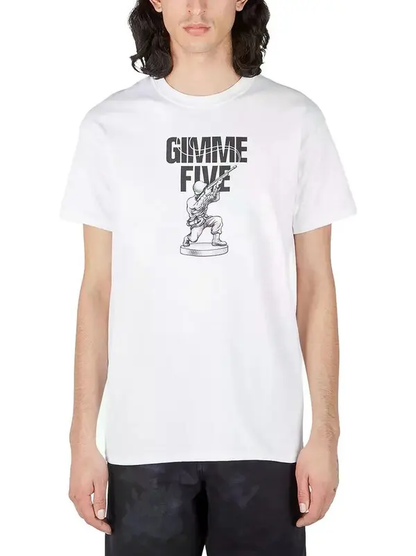 GIMME 5 Soldier Graphic-print Crew-neck T-shirt - White