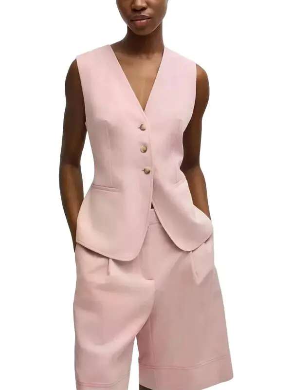 BOSS Sleeveless Buttoned Waistcoat - Pink