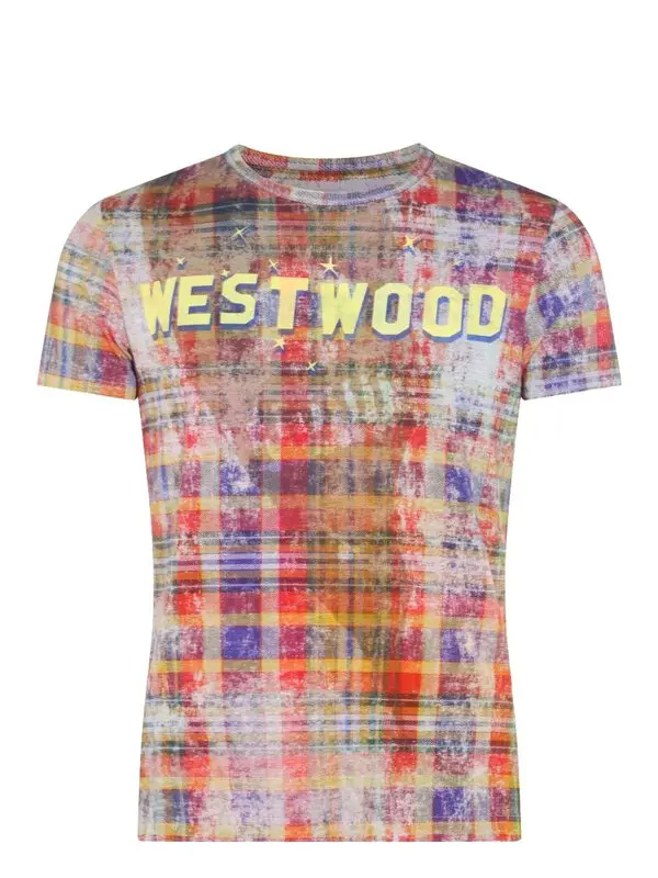 VIVIENNE WESTWOOD Plaid-print Westwood T-shirt - Yellow