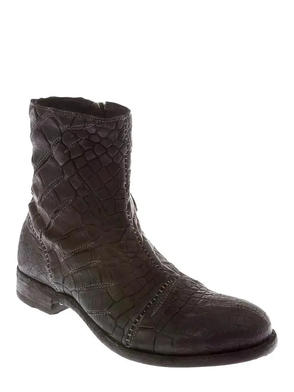 Premiata Textured Leather Boots - Black