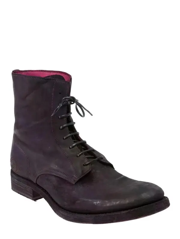 L'ECLAIREUR MADE BY Distressed Lace-up Boots - Purple