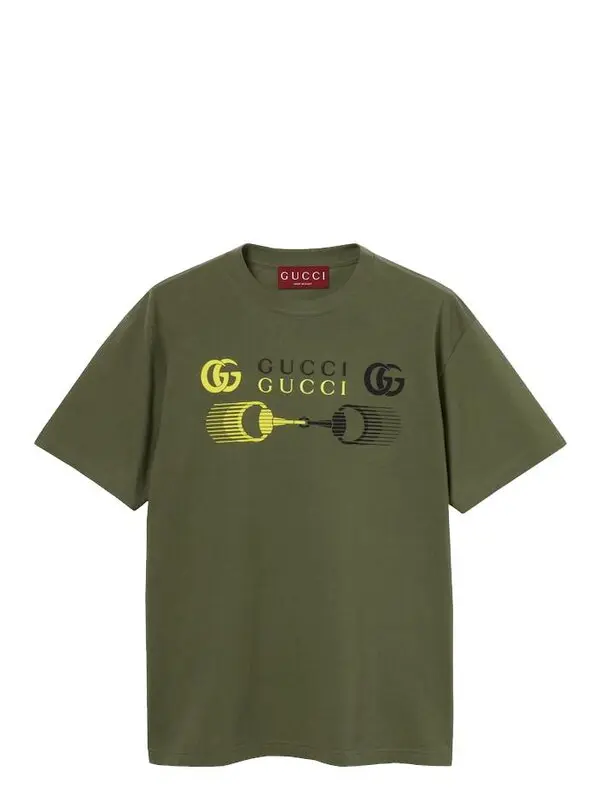 Gucci Printed Cotton Jersey T-shirt - Green