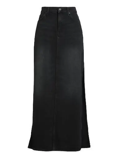 MOTHER Snacks Denim Flared Skirt - Black