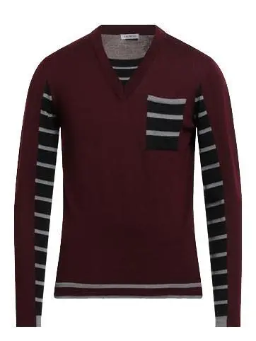 BIKKEMBERGS Virgin Wool Striped Sweater - Red