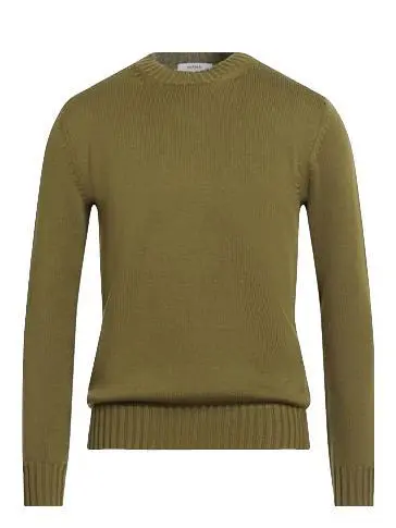 Alpha Studio Solid Wool Crewneck Sweater - Green