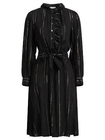 Antik Batik Viscose-lurex Midi Shirt Dress - Black