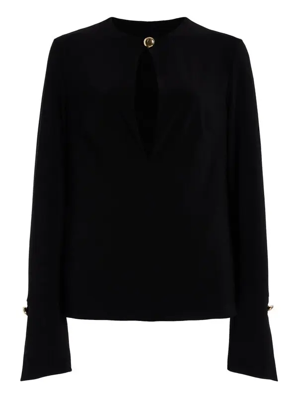 Brandon Maxwell Marla Jersey Tunic Top - Black