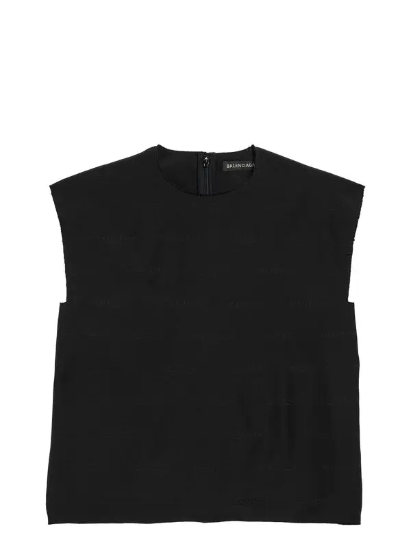 Balenciaga Silk Jacquard License Top - Black