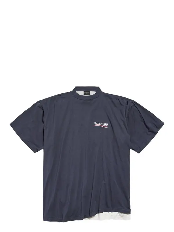 Balenciaga Stretch-cotton Double T-shirt - Green