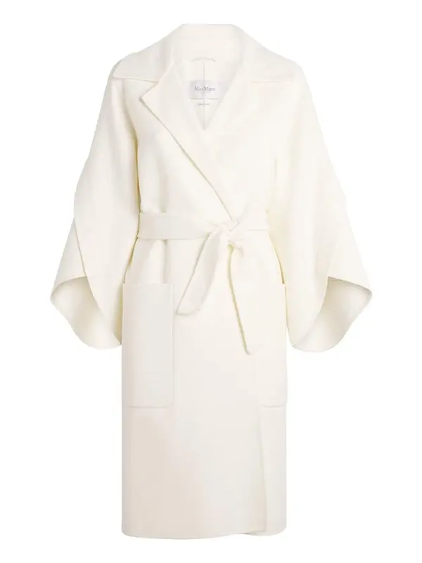 Max Mara Wool And Cashmere Wrap Coat - White