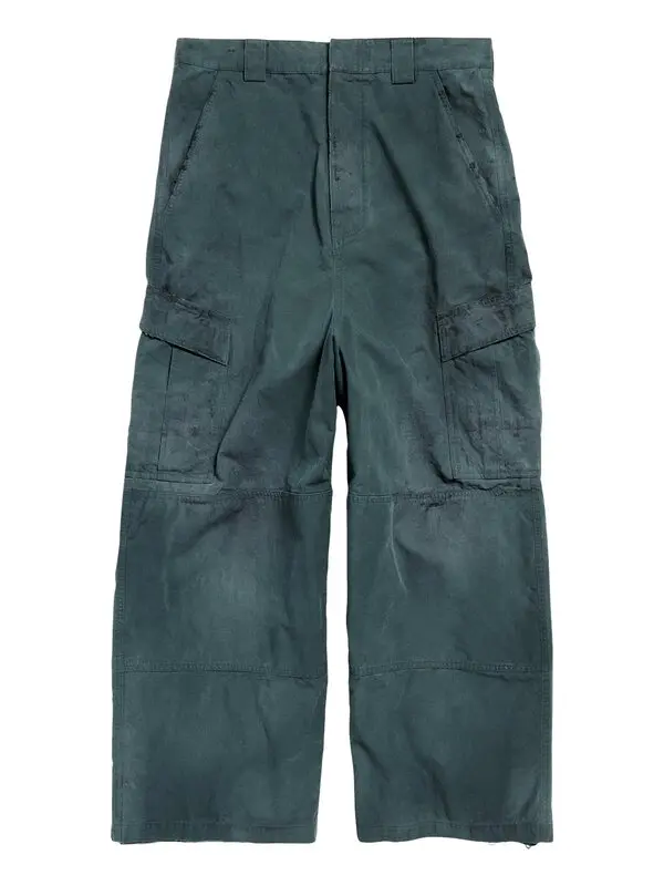 Balenciaga Cotton Oversized Cargo Trousers - Blue