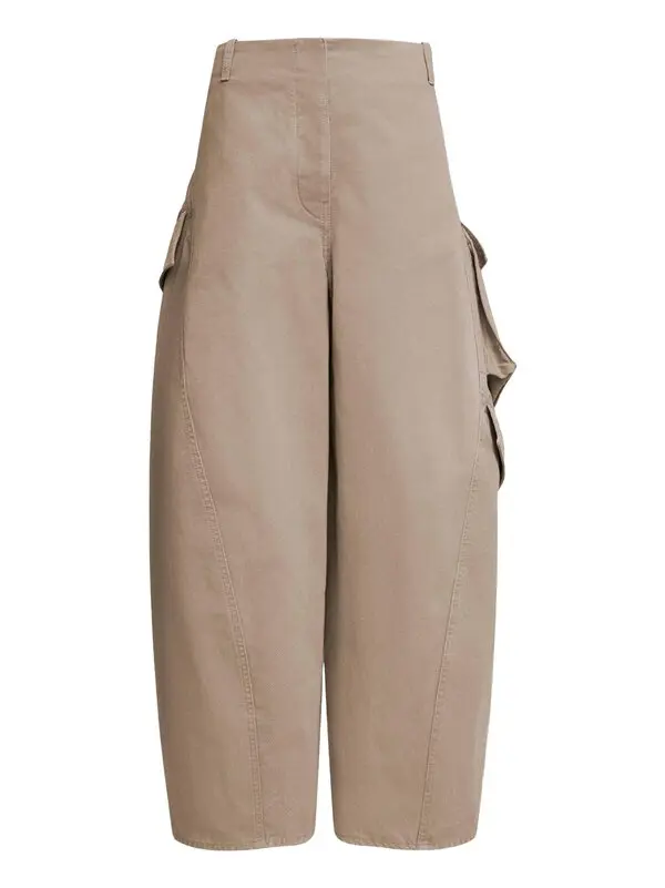 Alaïa Cotton Twisted Cargo Trousers - Beige