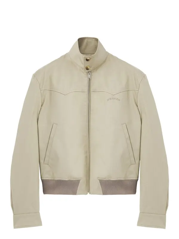 Alexander McQueen Cotton Cropped Harrington Jacket - Brown