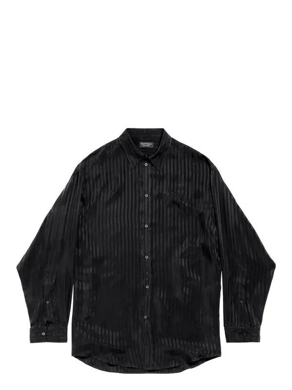 Balenciaga Cupro Stripe Fluid Shirt - Black
