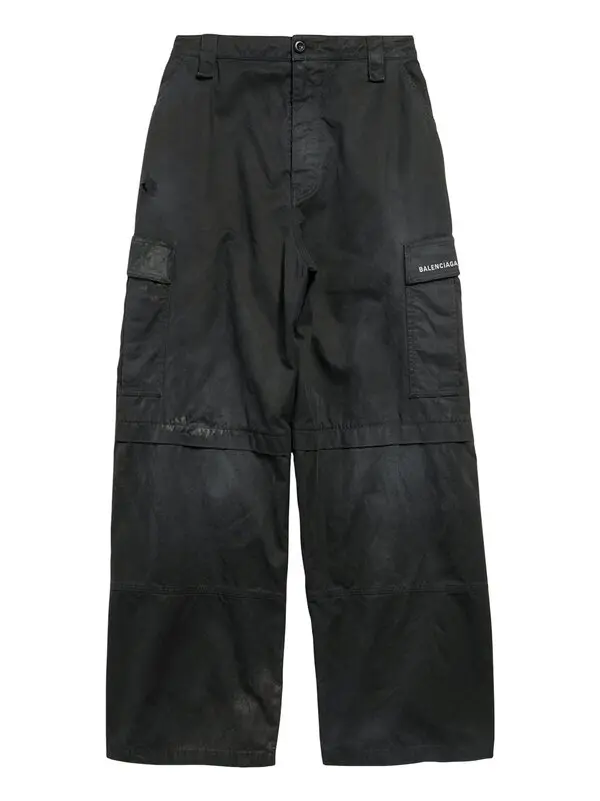 Balenciaga Cotton Distressed Sweatpants - Black