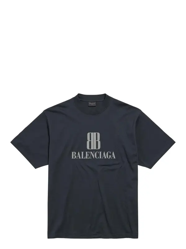 Balenciaga Oversized Cotton Logo T-shirt - Black