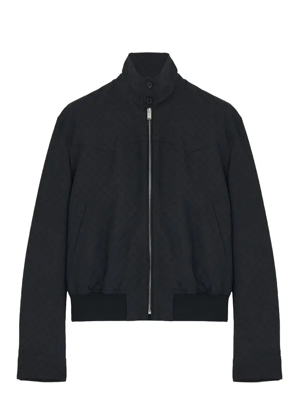 Alexander McQueen Skull-print Cropped Harrington Jacket - Black