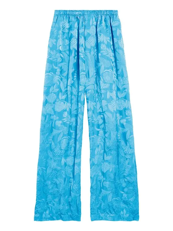 Balenciaga Floral Print Trousers - Blue