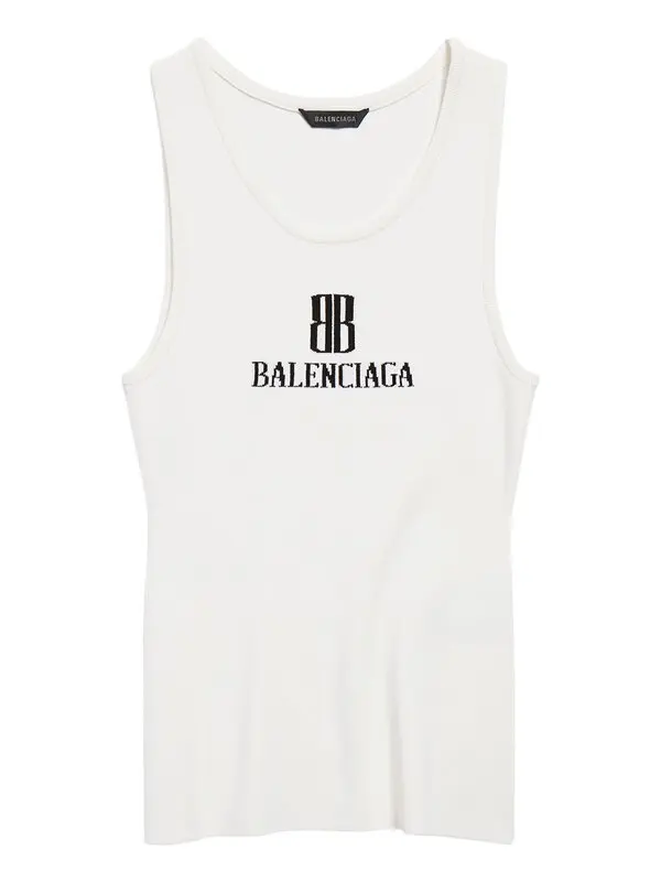 Balenciaga Logo Tank Top - White