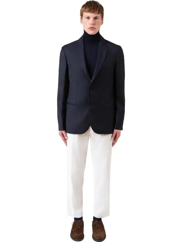 AUTORE Connery Wool Jacket - Blue Navy
