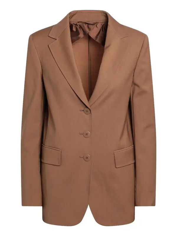 Max Mara Single-breasted Virgin Wool Jacket - Brown