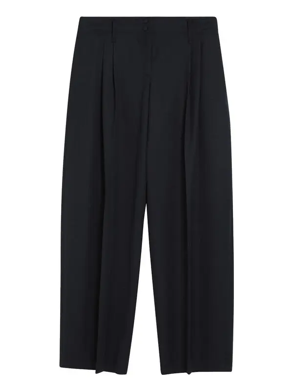 Alexander McQueen Wide Leg Wool Trousers - Blue