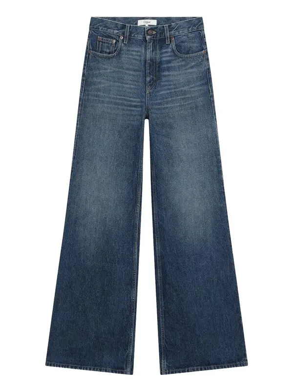 Chloé Flared Cotton Denim Jeans - Blue