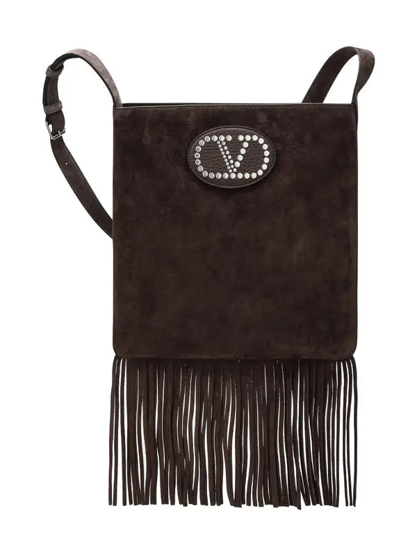 Valentino Garavani Nellcôte Suede Shoulder Bag - Brown