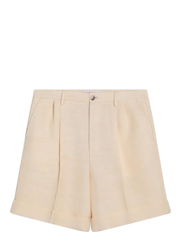 Valentino Garavani Bermuda Shorts With Turn-up Hem - Beige
