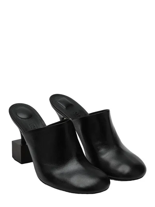 Jacquemus Mule With Geometric Heel - Black