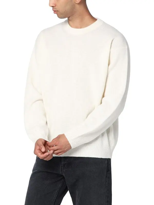 ROBERTO COLLINA Wool And Cashmere Crew Neck Sweater - White