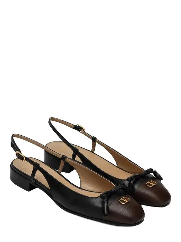 Valentino Garavani Valet Du Roi Slingback Ballerina Flats - Black