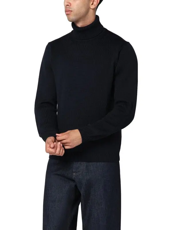 ROBERTO COLLINA Wool Turtleneck Sweater - Blue
