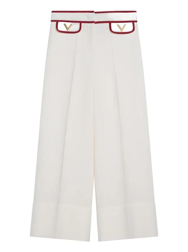 Valentino Garavani Virgin Wool And Silk Trousers - Print