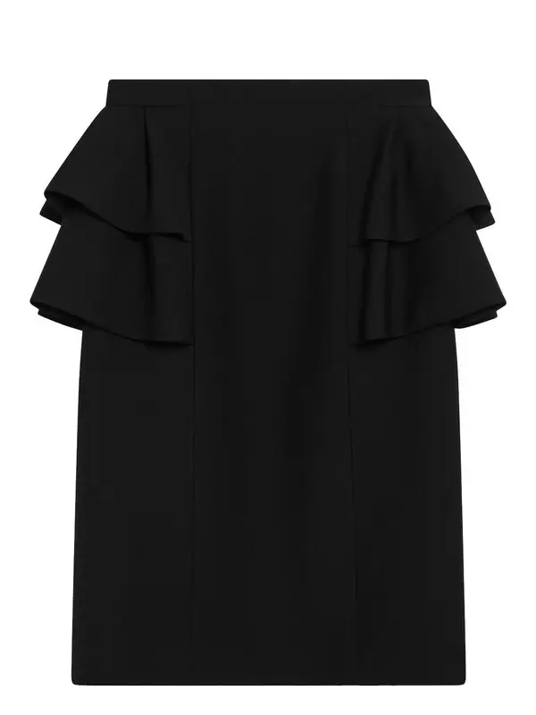 Valentino Garavani Midi Skirt With Ruffle Detail - Black